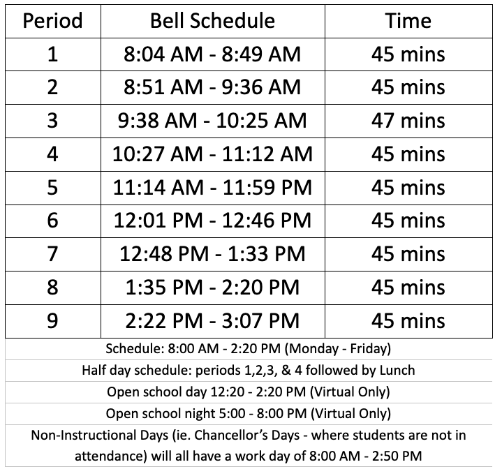 Bell Schedule – Grady